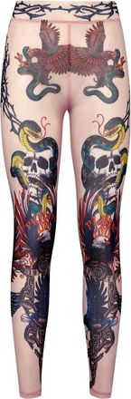 Philipp Plein Femme, Pantalons, Multicolore, Taille: 36 FR Leggings Tattoo