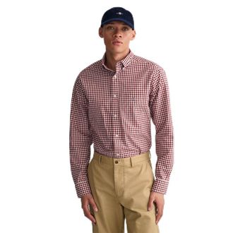 GANT Herren REG POPLIN Gingham Shirt Hemd, PLUMPED RED, L