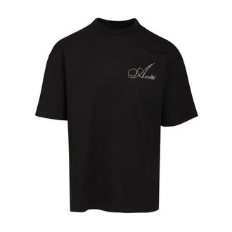 Amiri Crystal Logo Baumwoll-T-Shirt - - Tops - Herren - Schwarzk - M