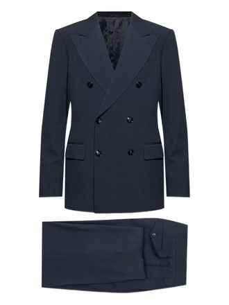 Giorgio Armani costume à veste à boutonnière croisée - Bleu