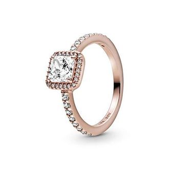 Pandora Pandora Timeless Bague Élégance en métal plaqué or rose 14 carats avec zircones cubiques transparentes, taille 50