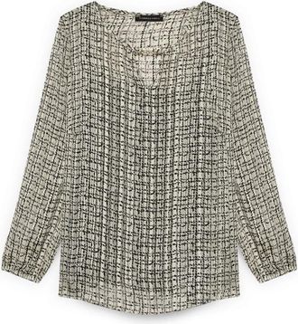 Fiorella Rubino Femme, Blouses et Chemises, Noir, Taille: 54 FR Blouse imprim&eacute;e avec d&eacute;tail ajour&eacute;