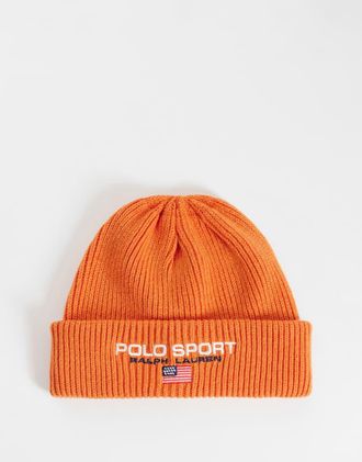 Polo Ralph Lauren bonnet &agrave; logo sport orange