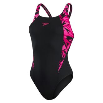 Speedo Hyperboom Badeanzug für Damen (Schwarz/Pink)
