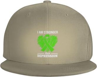 Generic Je suis Plus Fort Que La D&eacute;pression Femme Homme Strapback Cap Respirant Chapeaux Pare-Soleil S&eacute;chage Rapide Casquette Hip Hop pour Sport Hip Pop Campi