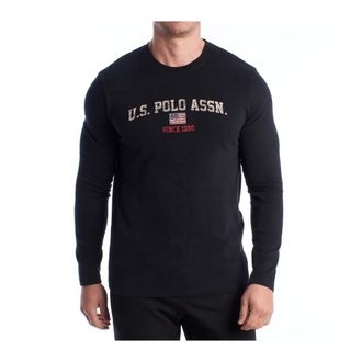 U.S.Polo Association U.s. Polo Assn., Homme, Tops, Noir, Taille: L T-Shirt en coton &agrave; manches longues