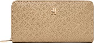 Tommy Hilfiger Geldb&ouml;rse Tommy Hilfiger Th Icon Lrg Za Mono AW0AW18482 Beige