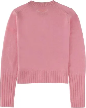 Guest In Residence 100% Cashmere Shrunken Crew Sweater - Pink