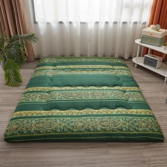 Generic Boho Retro Japanese Sleeping Floor Mattress,Vintage Floral Tatami Futon Mattress,Roll Up Thick Sleeping Bed with Removable Cover,Reversible Portable C
