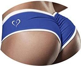 ORANDESIGNE Short DÉté Sport Femme Legging Court Plage Sexy Pantalon Yoga Push Up Taille Haute Pantalon pour Fitness Jogging Gym Bas de Maillot C Bleu S