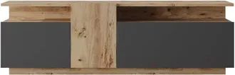 Mobili Rebecca Mobili Rebecca - Meuble tv Rebecca Mobili Elais 46,5x150x29,5 Panneau de particules Chêne clair Gris Foncé Moderne