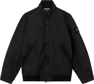 Stone Island Homme, Vestes, Noir, Taille: XL Bomber en nylon &agrave; col montant