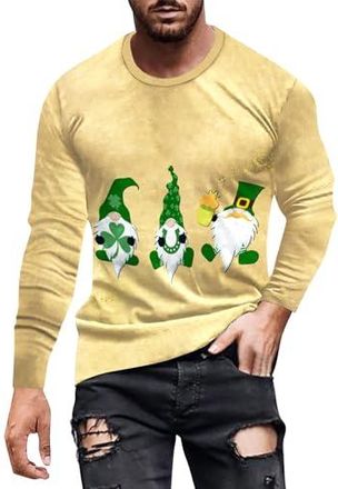 Generic T-shirt blanc 2024 surdimensionn&eacute; pour homme 2024 T-shirts graphiques tendance pour hommes v&ecirc;tements pour grande taille motif irlandais col rond hauts