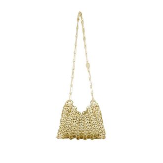 Paco Rabanne Femme, Sacs, Jaune, Taille: ONE Size Sac &agrave; bandouli&egrave;re nano dor&eacute; embl&eacute;matique