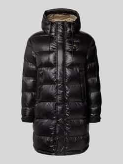 Blauer Regular Fit Steppmantel mit Logo-Applikation Modell Aldrich