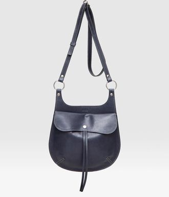 Philini Schwarze Umh&auml;ngetasche im Sattelstil - Cowboy