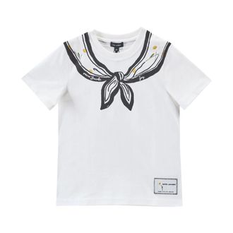 Marc Jacobs Femme, Tops, Blanc, Taille: 42 FR Trompe Loeil Scarf Tee