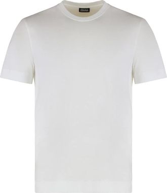 Ermenegildo Zegna Homme, Tops, Blanc, Taille: 2XL Crew Neck T-Shirt