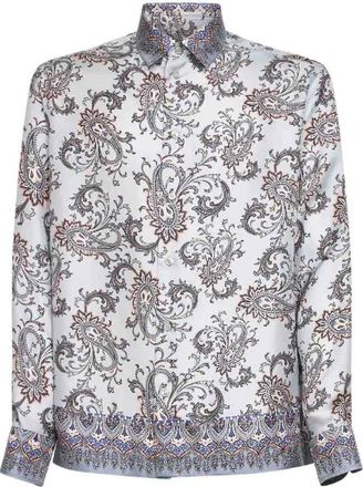 Etro Homme, Chemises, Multicolore, Taille: M Chemise en soie avec imprim&eacute; cachemire