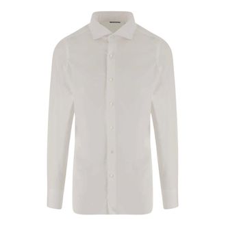 Finamore Homme, Chemises, Blanc, Taille: M Chemise Edoardo en m&eacute;lange de coton stretch