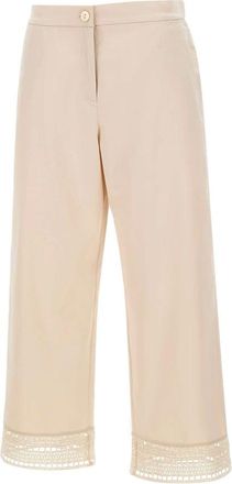 Elena Miro Femme, Pantalons, Beige, Taille: 42 FR Wide Pantalons