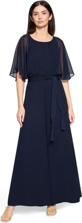 Vera Mont Overall VERA MONT Damen mit Bindeg&uuml;rtel, Damen, Gr. 36, Normalgr&ouml;&szlig;en, blau (night sky), Chiffon, Obermaterial: 100% Polyester. Futter: 100% Polyester,