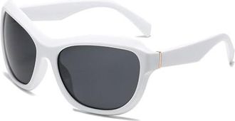 Generic Lunettes De Soleil UV400 &Agrave; Monture Large For Hommes Et Femmes, Id&eacute;ales For La Conduite, Les Vacances, Le Shopping Photo.(White)