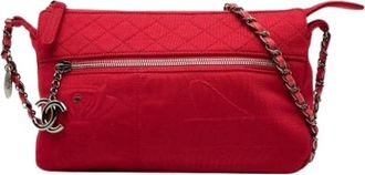 Chanel Pre-owned Vintage Quilted Jersey Crossbody Bag - - Pre-owned - Damen - Rot - ONE SIZE