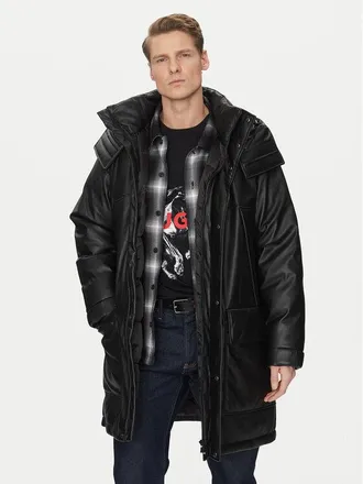 HUGO BOSS Jacke aus Kunstleder Misian2441 50522494 Schwarz Relaxed Fit