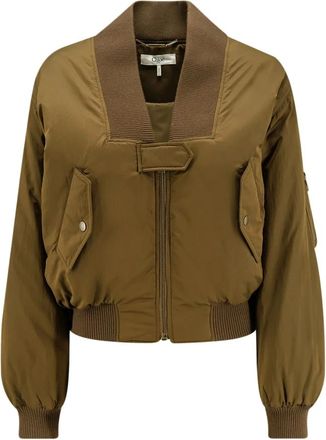 Chlo&eacute; Femme, Vestes, Brun, Taille: 38 FR Bomber en nylon