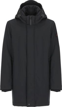 Peuterey Homme, Manteaux, Noir, Taille: L Parka Technique Noire avec Capuche