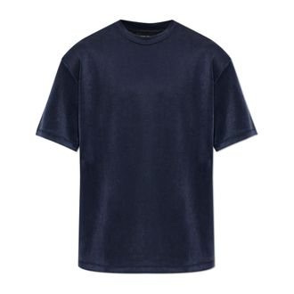 Giorgio Armani Homme, Tops, Bleu, Taille: XL T-shirt col rond en jersey cupro