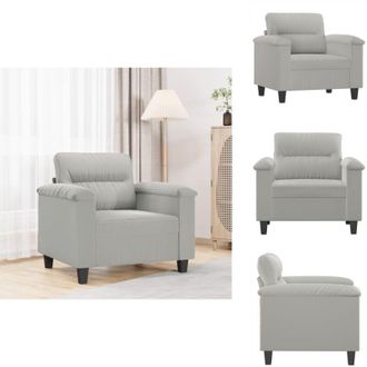 vidaXL Sessel Hellgrau 60 cm Mikrofasergewebe - Sofa - Sessel - Wohnzimmersofa - Gem&uuml;tlicher Sessel - Modernes Sofa