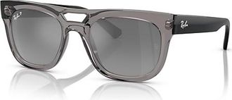 Ray-Ban Phil Bio-based Sonnenbrillen Schwarz Fassung Silber Glas Polarisiert 54-21