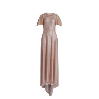 Alberta Ferretti Femme, Robes, Rose, Taille: 40 FR Mesh and Rhinestone Dress