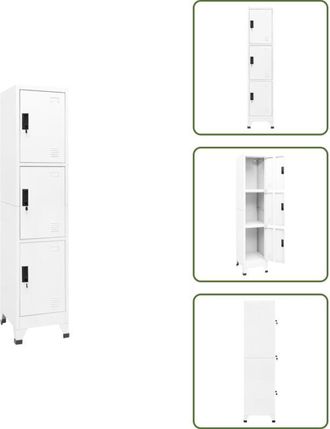 vidaXL The Living Store - Schlie&szlig;fachschrank Wei&szlig; 38x45x180 cm Stahl - Schliessfachschrank - Metallschrank - Garderobe - B&uuml;robedarf - Aufbewahrungsbox