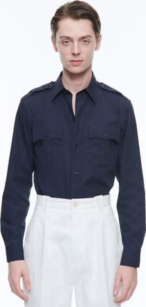 Fursac Chemise &agrave; col hirondelle en coton - Taille S - Homme