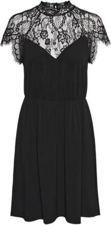 Vero Moda Vmmilla Robe Courte SS JRS Noos Mini, Noir, S Femme