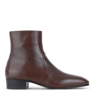 Valentino Garavani Stiefel - Brown Leather Boots - Gr. 40,5 (EU) - in Grau - f&uuml;r Damen