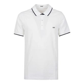 Fay Kurzarm Slim Fit Poloshirt - - Tops - Herren - Wei&szlig; - 2XL