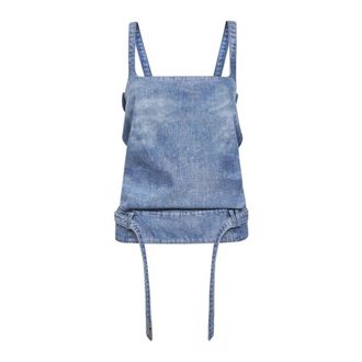 Diesel Top mit eckigem Ausschnitt - - Tops - Damen - Blau - M