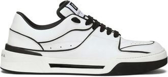 Dolce & Gabbana Homme, Chaussures, Blanc, Taille: 41 1/2 EU Leather Court Baskets