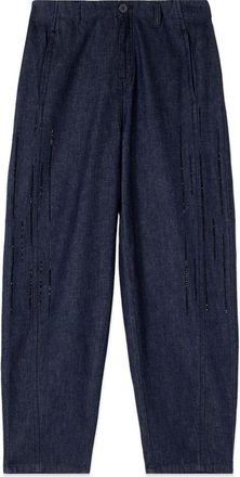 Oltre Femme, Jeans, Bleu, Taille: 42 FR Jeans baggy avec broderie de sequins