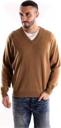 The Editor Homme, Pulls, Brun, Taille: XL V-neck Tricots