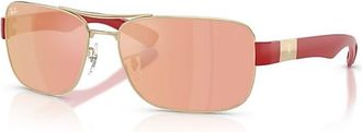 Ray-Ban Rb3763m Scuderia Ferrari Collection Sonnenbrillen Antik-rot Fassung Braun Glas 64-17