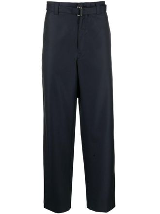 Prada pantalon de costume à taille ceinturée - Bleu