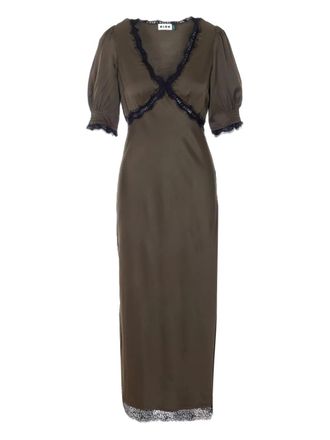 Rixo Annina lace V-neck midi dress - Vert