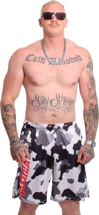 Yakuza Herren Fighter Mesh Shorts, Camouflage White, XL