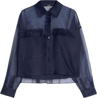 Max Mara Femme, Blouses et Chemises, Bleu, Taille: 38 FR Colomba Shirt