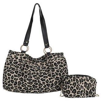 Generic Sac &agrave; bandouli&egrave;re grande capacit&eacute; pour femme et fille Imprim&eacute; l&eacute;opard z&eacute;br&eacute; Sac &agrave; main &agrave; bandouli&egrave;re pour voyage, shopping, travail, usage quotidien, 